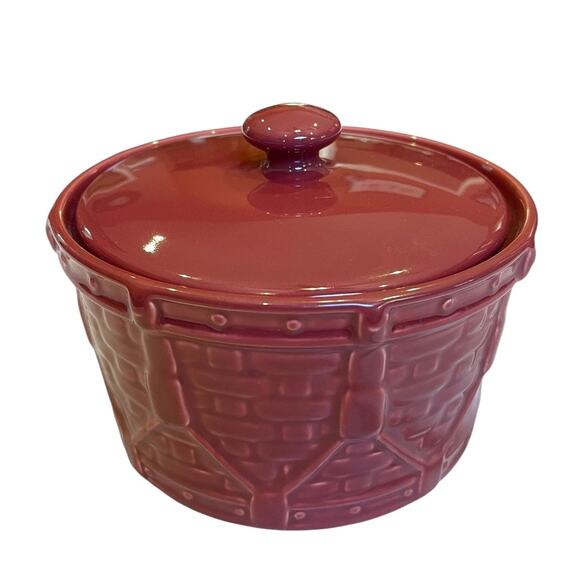 Longaberger | Kitchen | Longaberger Pottery Paprika Woven Storage Crock ...